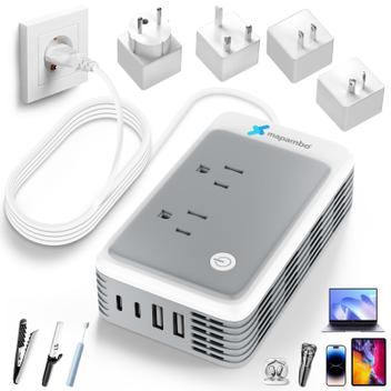 Conversor de tensão Mapambo 220V a 110V 300W para viagens pela Europa ...