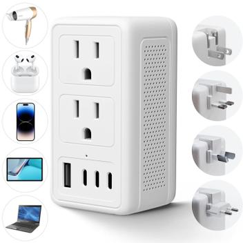 Conversor de tensão Mapambo 220V a 110V para secador de cabelo com USB ...