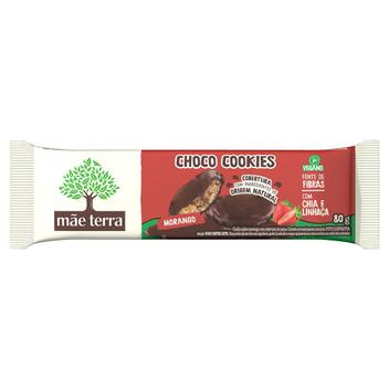 Cookies Choco Vegano Mae Terra Sabor Morango com Cobertura Cacau 80g ...