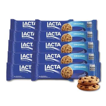Cookies Chocolate Ao Leite Lacta Kit 10 Pacotes De 80G - Chocolate ...
