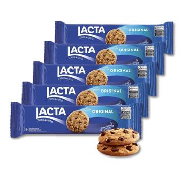 Cookies Chocolate Ao Leite Lacta Kit 5 Pacotes De 80G - Chocolate ...
