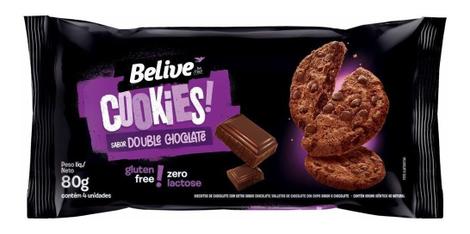 Cookies Double Chocolate sem Gluten e sem Lactose Belive 80g - Cookies ...
