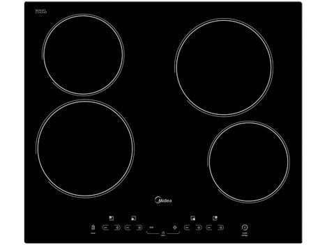 Cooktop 4 Bocas Elétrico Midea Vitrocerâmico Touch Preto CCA40P2 ...