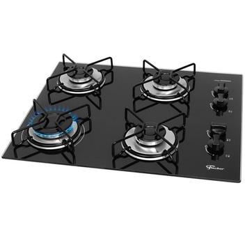 Cooktop 4 Bocas Fischer Aramado Chama Tripla Superautomático, Preto ...
