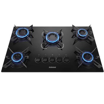 Cooktop 5 Bocas à Gás Itatiaia Electra Vidro Preto Bivolt 127/220V ...