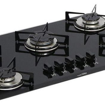 Cooktop A Gas Vidro Automatico 5 Bocas 46x68cm - Fischer - Cooktop 5 ...