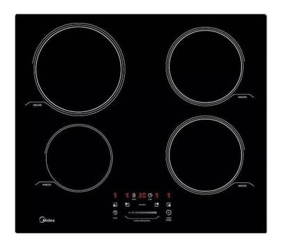 Cooktop de Indução Midea Painel Touch 4 Bocas Vitrocerâmica Painel ...