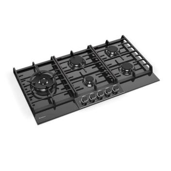 Cooktop debacco montreal gás 5 bocas vidro preto 90cm 220v 20.07.41109 ...