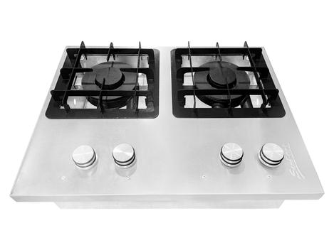Cooktop Industrial Embutir Inox A Gás 2 Bocas Chama Dupla Grelha 20x20 ...