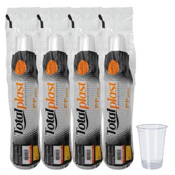 Copo 400Ml Descartável Liso Pp C/100 Transparente Chopp Suco - Totalplast - Copo Descartável ...