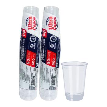Copo 500ml descartavel plástico pp liso 100 unid chopp suco - Ultra copos - Copo Descartável ...