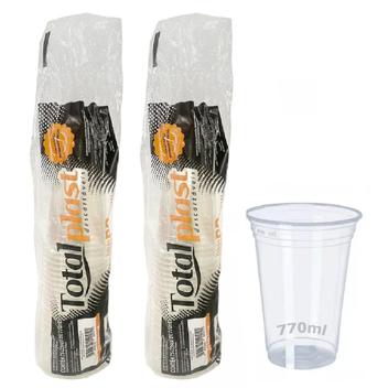 Copo 770Ml Descartavel Liso Transparente 50 Unid Chopp Refri - Totalplast - Copo Descartável ...