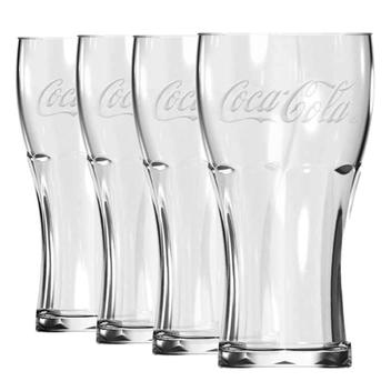 Copo Coca Cola Contour Vidro Cristal 300Ml 4 Unidades - Coca-cola ...