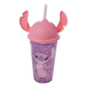 Copo Com Canudo Do Stitch e Da Angel Com Orelinha Fofo Cinema - STORE ...