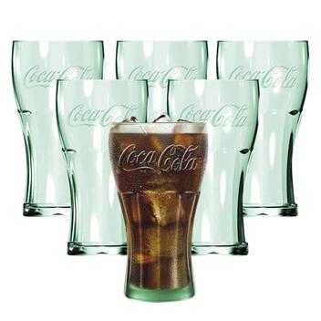 Copo Contour Coca Cola Vidro Jogo 6 Peças 470ml Verde - Nadir - Copos ...