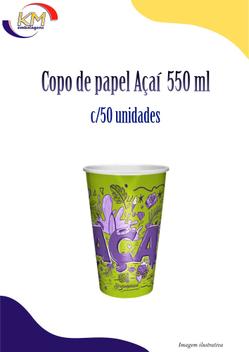 Copo de Papel Açaí 550 ml c/50 unid. - açaiterias, açai (5692 ...