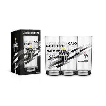 Copo de Vidro Atlético Mineiro - 300ml - Brasfoot - Copos - Magazine Luiza