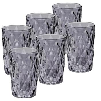 Copo de Vidro Diamond Fumê 390 ml 6 Unidades, Requinte, Elegância ...