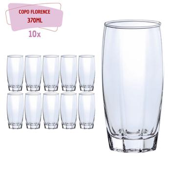 Copo de Vidro Long Drink Transparente Florida 370ml 10 Unidade - CRISTAR - Copos - Magazine Luiza