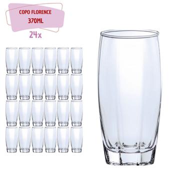 Copo de Vidro Long Drink Transparente Florida 370ml 24 Unidade - CRISTAR - Copos - Magazine Luiza