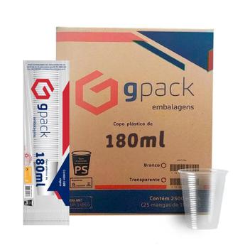 Copo Descartável 180Ml Transparente Caixa 2500 Plástico Água - Gpack ...