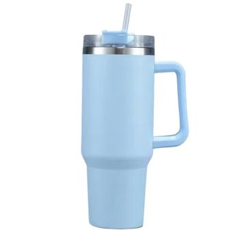 Copo Garrafa Térmica em Aço Inox Com Alça e Canudo 1200ml - GENERIC ...