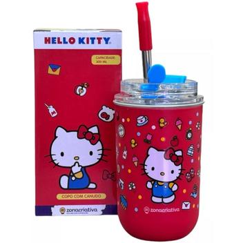 Copo Neo Hello Kitty Com Canudo Zona Criativa - Copos - Magazine Luiza