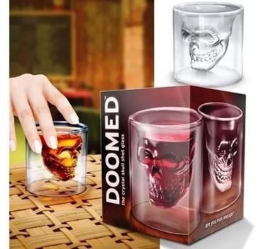 Copo Shot Doomed Caveira de Cristal Duplo - 2 Unidades - Y888 - Copo de ...