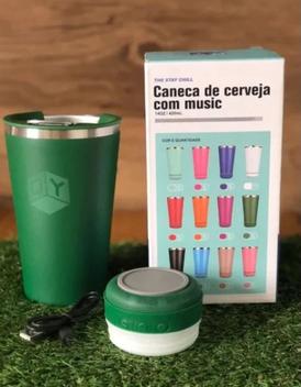 Copo Termico 420ml Caixa Som Bluetooth Tampa Abridor Cerveja - QY WENG ...