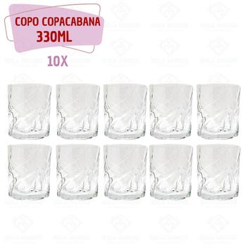 Copo Vidro para Whisky Linha Copacabana 330ml 10 Unidades - PRATICASA - Copos - Magazine Luiza