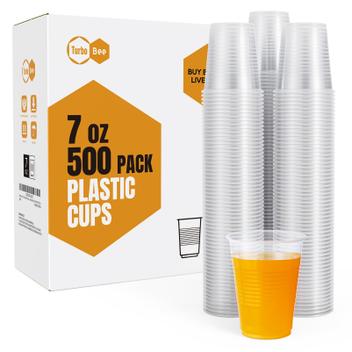 Copos de plástico descartáveis Turbo Bee 500 Pack 200mL Clear - Copo ...