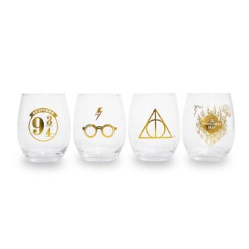Copos de vinho sem haste Toynk Harry Potter Icons 600 ml, conjunto de 4 ...