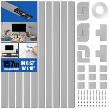 Cord Hider Delamu 4m Cable Management Grey para TV na parede ...