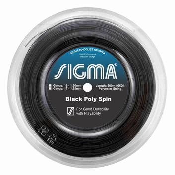 Corda Sigma Black Poly Spin 16 1.30mm Poliéster Pentagonal - Rolo com 200m - Treino Funcional ...