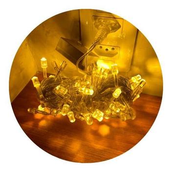 Cordão Com 100 Lampadas Super Led Pisca Pisca 10 Metros 8 Funções Fio ...