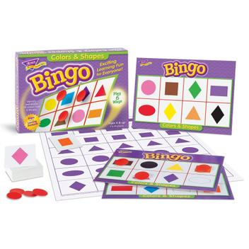 Cores e formas da Bingo Game Trend Enterprises com 36 cartas ...