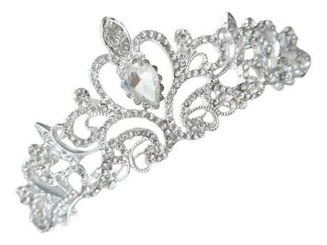 Coroa Tiara Prata Noiva Dama Daminha Strass Debutante Barata - De ...