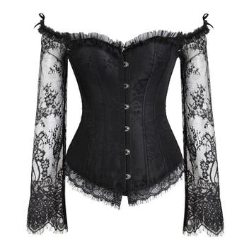 Corpete Corset Corselet Cinta Modeladora Renda Preto M445 - Fantasy ...