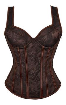 Corpete Corset Floral Bojo Alça Espartilho Marrom M682 - Fantasy ...