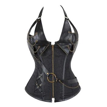 Corpete De Couro Steampunk plus Size, Sexy, Estilo Halter, Overbust ...