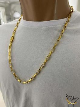Corrente Banhado A Ouro 18k Tijolinho 8mm Super Luxo - Vip Jóias ...