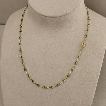 Corrente de Pedras Verde Água P - Elo Cartiier - 45cm - Ouro 18k ...