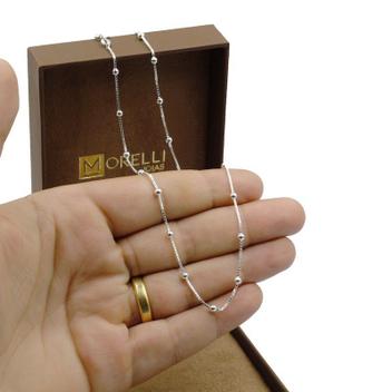 Corrente de prata 925 veneziana Feminina Bolinha 40cm joia - Morelli ...