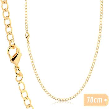 Corrente Masculina Grumet Banhada A Ouro 18K 70Cm 3Mm - Mercado ...