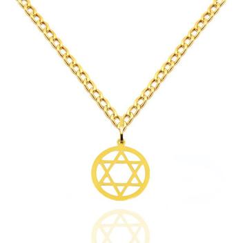 Corrente Masculina Grumet + Pingente Estrela Davi Ouro 18k - AGAPRIME ...
