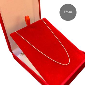 Corrente Veneziana de Prata Legítima 925 - 60cm 1mm - Elegância que Encanta - KING - Cordão e ...