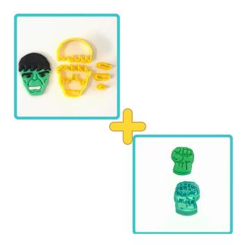 Cortador Super Herois - Kit Hulk Mão e Rosto - Cia do Molde - Cortador ...