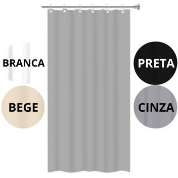Cortina De Box Banheiro Antimofo Impermeável Plastico Grosso PVC Lisa ...