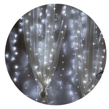 Cortina de Luz Led 300 LEDs Luz Fixa para Decoração 3x2m 220V Branco ...