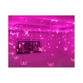 Cortina De Luzes De Fada Com LED Roxo Em Forma De Borboleta Para ...